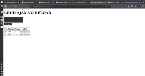 Crud Ajax Tanpa Reload Page Sederhana Blog Pribadi Sekedar Share
