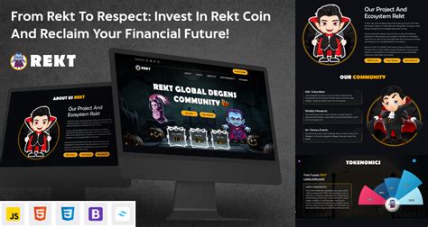 Rekt Meme Coin Website Template Bootstrap Web Template
