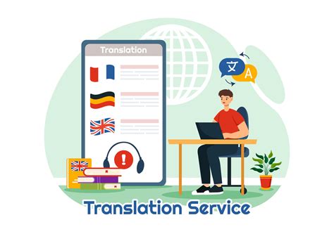 Translator Service Illustration With Language Translation For Various Countries And