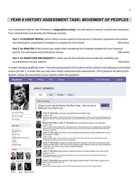 Yr 9 History Biography Assessment Task