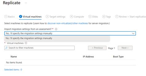 Can Not Unable Import Migration Settings From An Assessment Replication