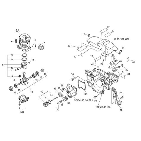 Cylinder Crankcase Piston S N 36020671 And After For Echo Cs 4400 Chainsaw Lands