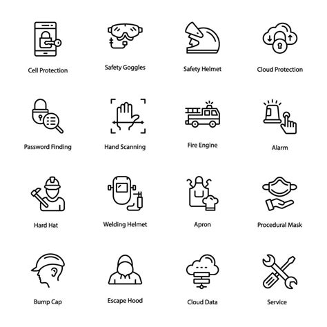 Cybersecurity Line Vector Icons Set 35985487 Vector Art At Vecteezy