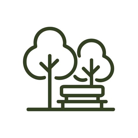 Park Bench Underneath Stylized Trees Icon Symbol Illustration 67467636