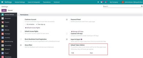 Token Expiration For Odoo 16 0