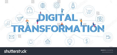 Digital Transformation Vector Illustration Web Banner Stock Vector