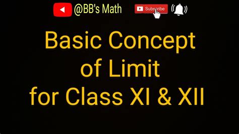 Mathematics Chapter Limit For Class Xi And Xii Youtube