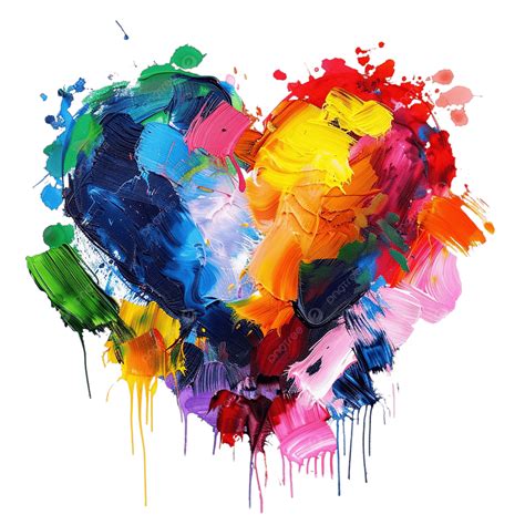 다양한 색상으로 구성된 생동감 넘치는 하트 모양의 예술 작품 미술 마음 화려한 Png 일러스트 및 이미지 에 대한 무료 다운로드 Pngtree