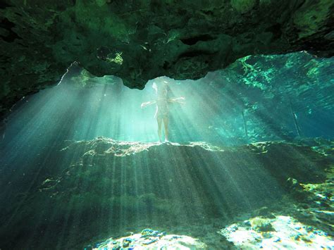 Taking A Sacred Spring Of Meters In Transparency Cenote With GoPro This Way GIGAZINE