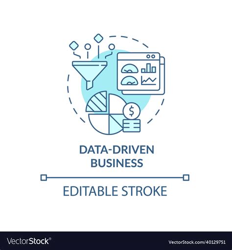 Data Driven Business Blue Concept Icon Royalty Free Vector