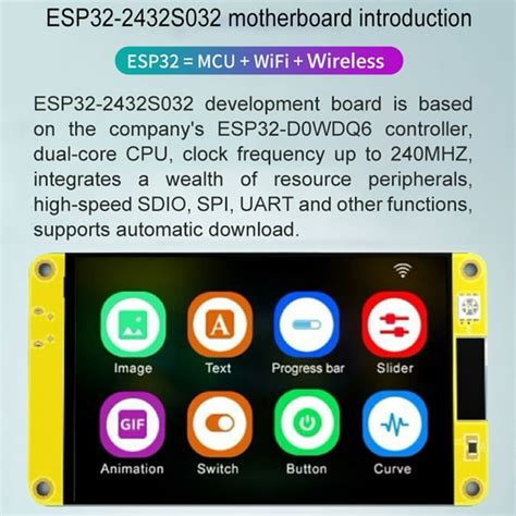 Placa De Desarrollo Esp Wroom 32 Placa De Desarrollo Esp32 Pantalla Inteligente Rgb De 35