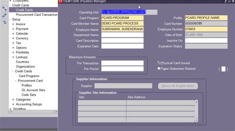 Oracle Applications Surendranath Subramani Pcard In Oracle Application With Example