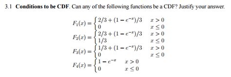 solved conditions to be cdf can any of the following