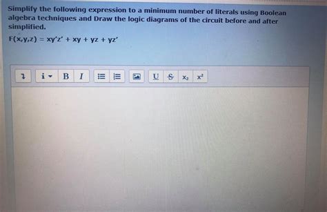 Solved El Simplify The Following Expression To A Minimum