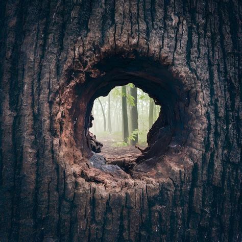 Premium Photo Hole In Trunk Of Tree Textured Wooden Surface Close Up For Social Media Post Size