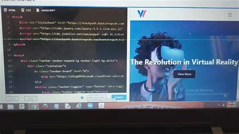 designed a vr website with html css and bootstrap siddartha ponapally