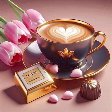Pin by LarisaM on Чашка кофе с тюльпанами in 2024 | Coffee pictures ...