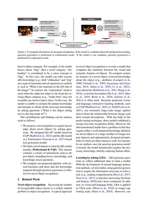 Learning By Asking Questions For Knowledge Based Novel Object Recognition Deepai