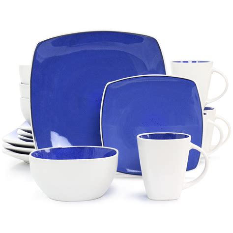 Gibson Elite Soho Lounge 16 Piece Stoneware Dinnerware Set In Red