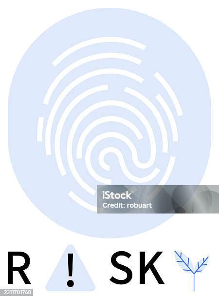 연한 파란색의 지문과 Risky라는 단어가 결합되어 사이버 보안 문제를 강조합니다 개념에 대한 스톡 벡터 아트 및 기타 이미지 개념 개념과 주제 구매 Istock
