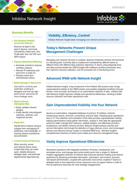 Infoblox Datasheet Network Insight Pdf Computer Network Network Switch