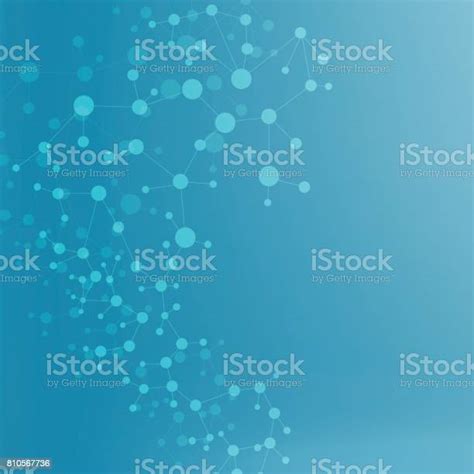 분자 구조 및 통신 Dna 원자 신경 디자인에 대 한 과학적인 개념입니다 점으로 연결 된 라인입니다 의료 기술 화학 과학