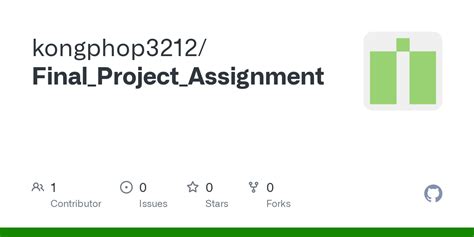 Github Kongphop3212finalprojectassignment