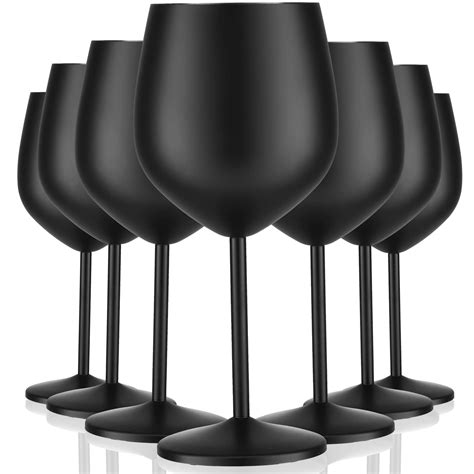 Zopeal 8 Set Stainless Steel Wine Glasses 18 Oz Stainless