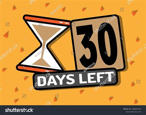 30 Days Left Timer Hourglass Vector Stock Vector Royalty Free
