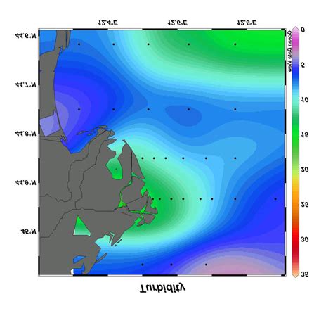 bottom turbidity distribution ftu close to the main mouth pila
