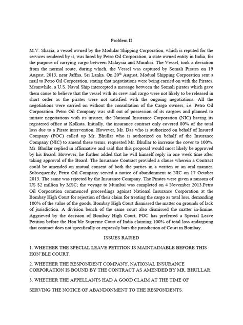 civil problem ii pdf insurance piracy
