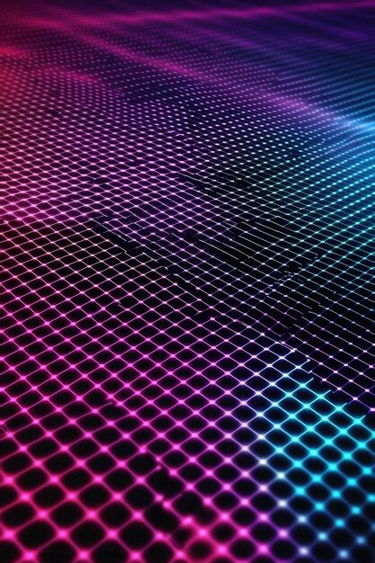 Abstract Digital Grid With Neon Glow Premium Ai Generated Image