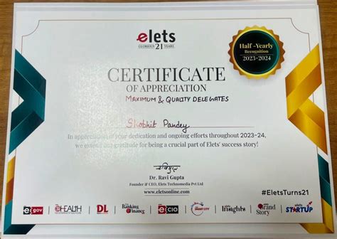 Shobhit Pandey On Linkedin Eletsturns21 Performanceappreciation
