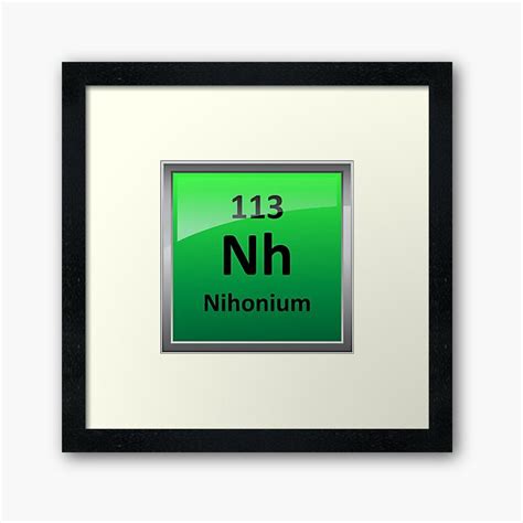 Nihonium Or Element 113 Periodic Table Symbol Framed Art Print For Sale By Sciencenotes