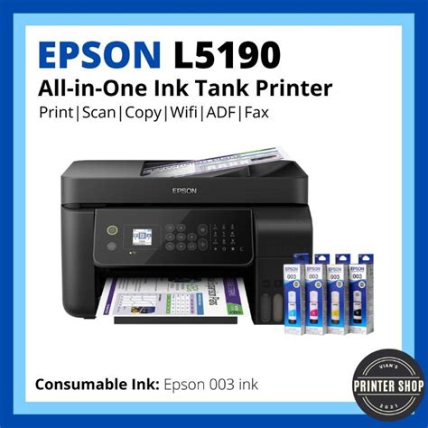 Epson L5190 Wi Fi All In One Ink Tank Printer With Adf Fax Lcd