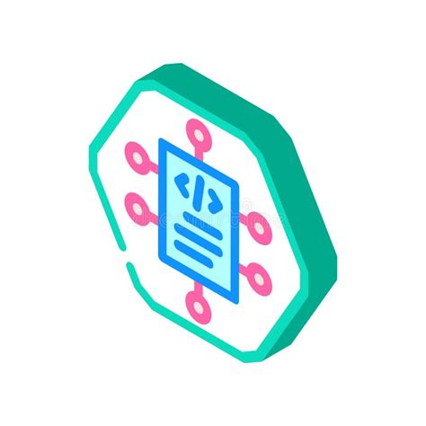 Source Code Management Isometric Icon Vector Illustration Stock