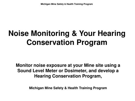 Ppt Noise Monitoring And Your Hearing Conservation Program Powerpoint