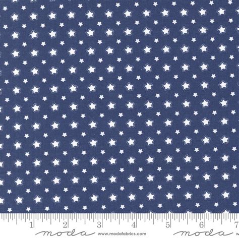 Star Spangled White Stars On Navy Blue Fabric Moda 24174 13 Twilight