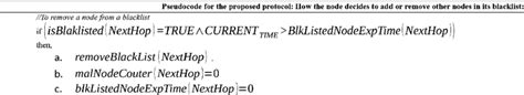 Pseudocode For The Proposed Protocol How The Node Decides To Remove A