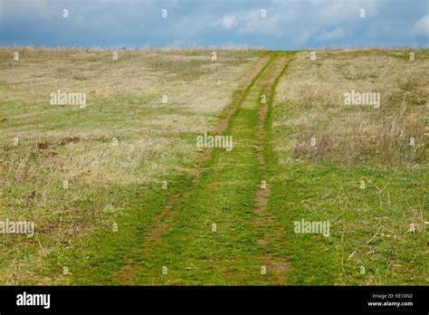 Field With Path Stock Photo Alamy