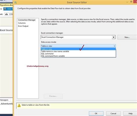 Excel Source In Ssis