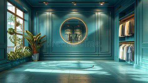 Fashionable Dressing Room With Full Length Mirror And Racks Of Wide Leg