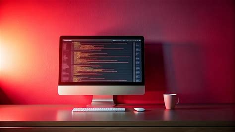programming code in computer screen with gradient background premium