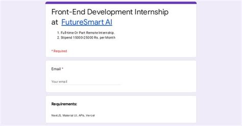 Pradip Nichite On Linkedin Front End Development Internship At Futuresmart Ai