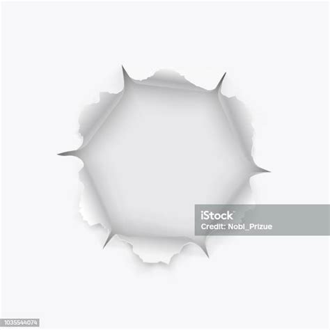 그림자와 함께 찢어진된 가장자리와 종이에 구멍을 찢 어 0명에 대한 스톡 벡터 아트 및 기타 이미지 0명 3차원 형태 개념 Istock