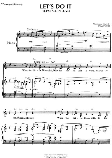 Cole Porter Lets Do It 琴谱五线谱pdf 香港流行钢琴协会琴谱下载 ★