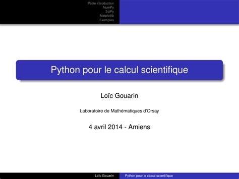 python pour le calcul scientifique