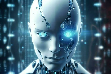 3d rendering technology robotics data analytics or futuristic cyborg