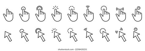 Mouse Pointer Line Icon Computer Cursor Stock Vector Royalty Free 2269073119 Shutterstock