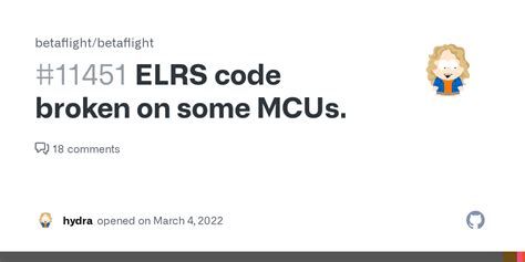 ELRS Code Broken On Some MCUs Issue 11451 Betaflight Betaflight